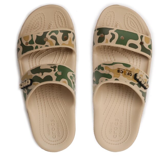 Nazouváky Crocs Classic Croc Printed 207559 Béžová | eobuv.cz