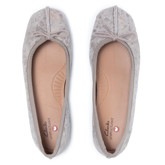 Baleriny Clarks Freckle Ice 261475564 Taupe Leather | eobuwie.com.pl