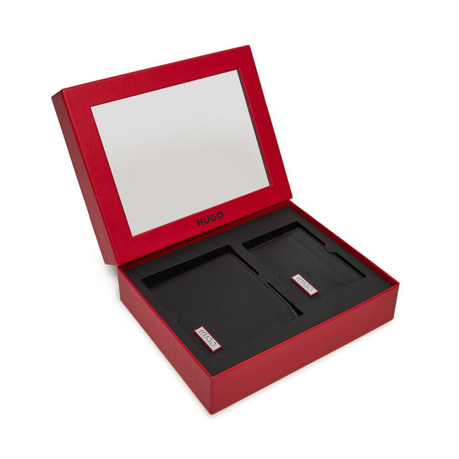 Pénztárca és kártyatartó szett Hugo Gbhm 8 Cc Card Case 50516995 Fekete ...