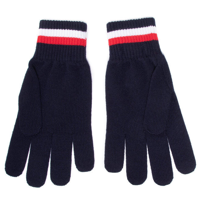 Guanti da uomo Tommy Hilfiger Corporate Gloves AM0AM06586 Blu scuro | escarpe.it
