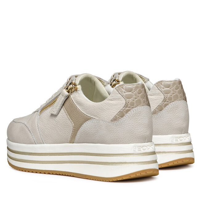Sneakersy Geox D Kency D36QHA 0767B C1S2L Écru | eobuwie.com.pl