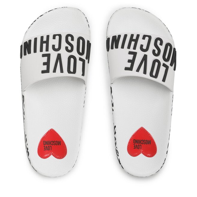 Ciabatte LOVE MOSCHINO JA28112G1GI17100 Bianco/Logo Nero | escarpe.it