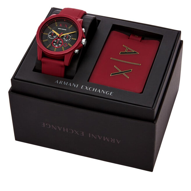 Zegarek Armani Exchange Outerbanks AX7125 Bordowy | eobuwie.com.pl