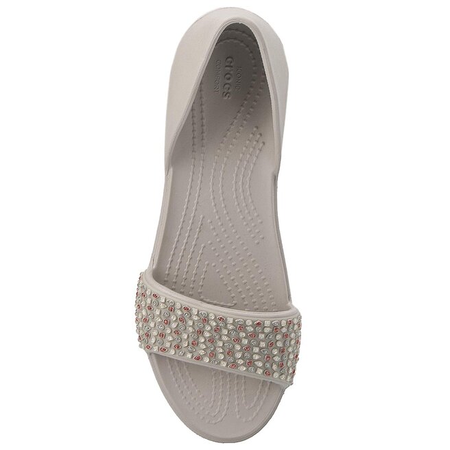Sandali Crocs Lina Embellished Dorsay 204361 Pearl White/Rose Gold ...
