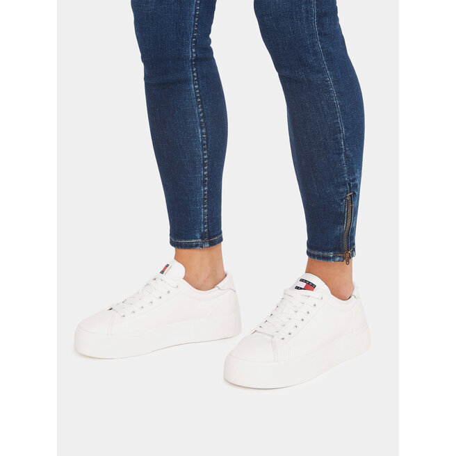 Sneakers Tommy Jeans Tjw Foxing Flatform Sneaker EN0EN02480 Alb ...