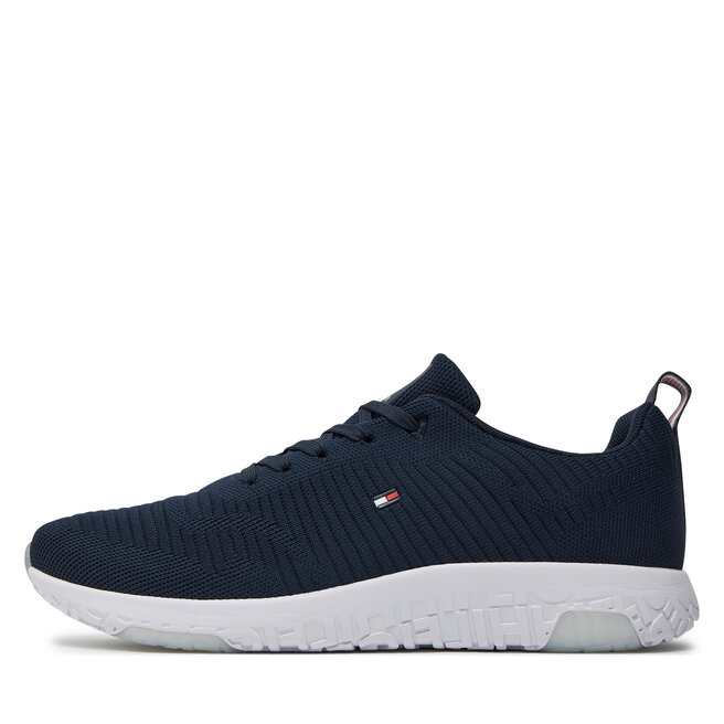 Sneakers Tommy Hilfiger Corporate Knit Rib Runner FM0FM02838 Bleumarin ...