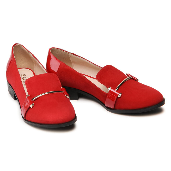 Slipper Sagan 4463 Czerwony Welur Złoto | eschuhe.de