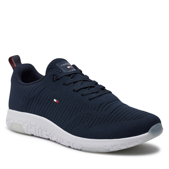 Sneakers Tommy Hilfiger Corporate Knit Rib Runner FM0FM02838 Bleumarin ...