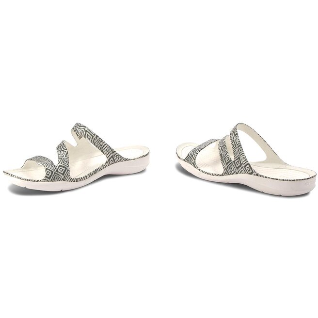 Chanclas Crocs Swiftwater Graphic Sandal W 204461 Grey Diamond/White ...