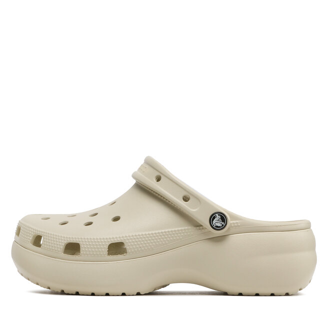 Klapki Crocs Classic Platform Clog W 206750 Beżowy | eobuwie.com.pl