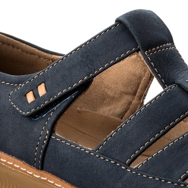 Sandały Clarks Un Haven Cove 261332524 Navy Nubuck | eobuwie.com.pl