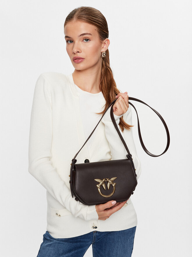 Τσάντα Pinko Love Click Exagon Mini PE 23 PLTT 100075 A0F1 Καφέ ...