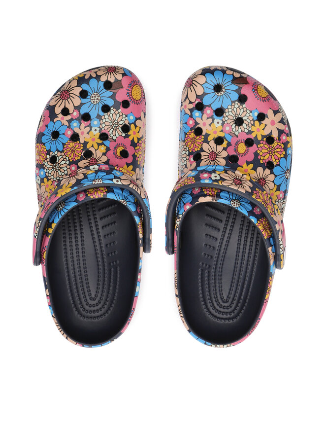 Nazouváky Crocs Crocs Classic Retro Floral Clog 208954 Tmavomodrá | eobuv.cz