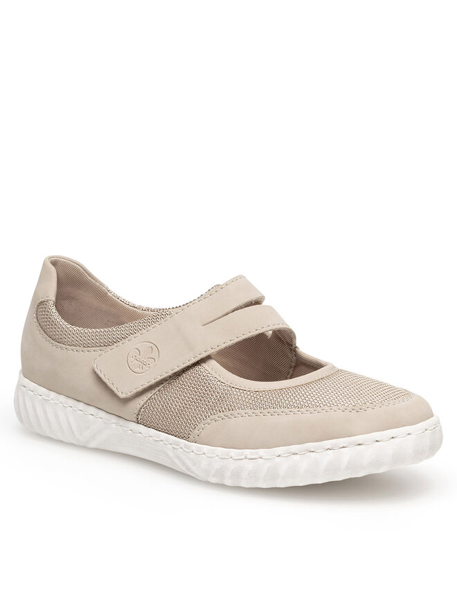 Półbuty Rieker N0951-62 Beżowy | eobuwie.com.pl