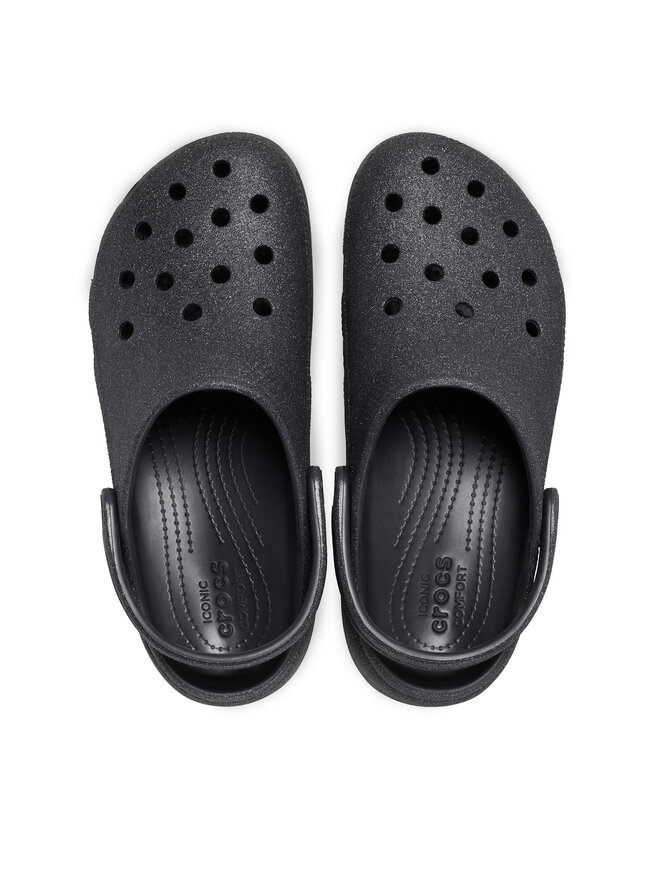 Şlapi Crocs Classic Platform Glitter Clog W 207241 Negru | epantofi.ro