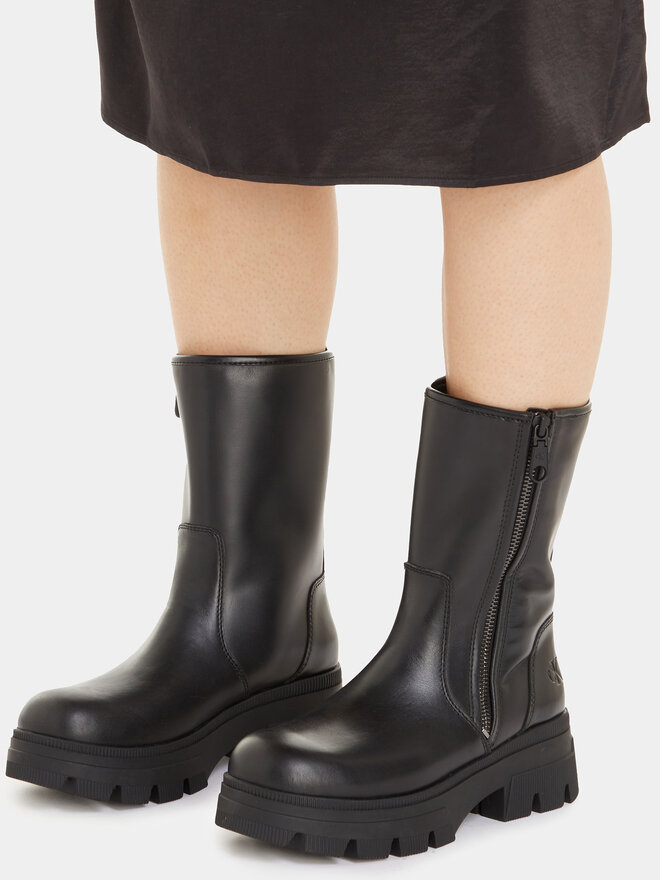 Botine Calvin Klein Jeans Chunky Combat Zip Boot Wn YW0YW01109 Negru ...