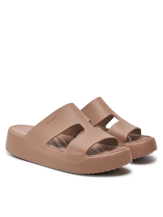Klapki Crocs Getaway Platform H-Strap 209409 Beżowy | eobuwie.com.pl