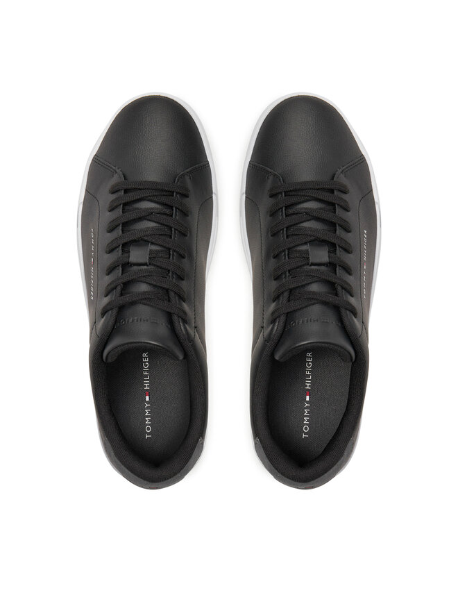Sneakers Tommy Hilfiger Th Court Leather Grain Ess FM0FM05297 Negru ...