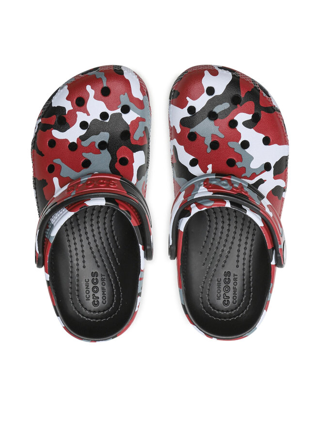 Pantoletten Crocs Classic Camo Clog 207594 Rot | eschuhe.de