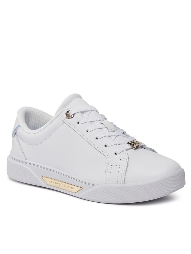 Sneakers Tommy Hilfiger Golden Hw Court Sneaker FW0FW07702 WeiB eschuhe