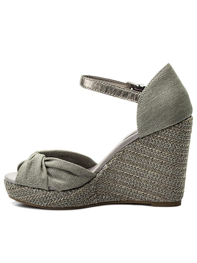 Espadrilles Tommy Hilfiger Iconic Elena Metallic Canvas FW0FW02651 Grau eschuhe