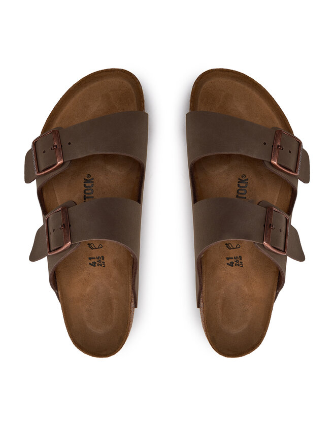 Klapki Birkenstock Arizona Birko-Flor nubuk 151181 Brązowy | eobuwie.com.pl