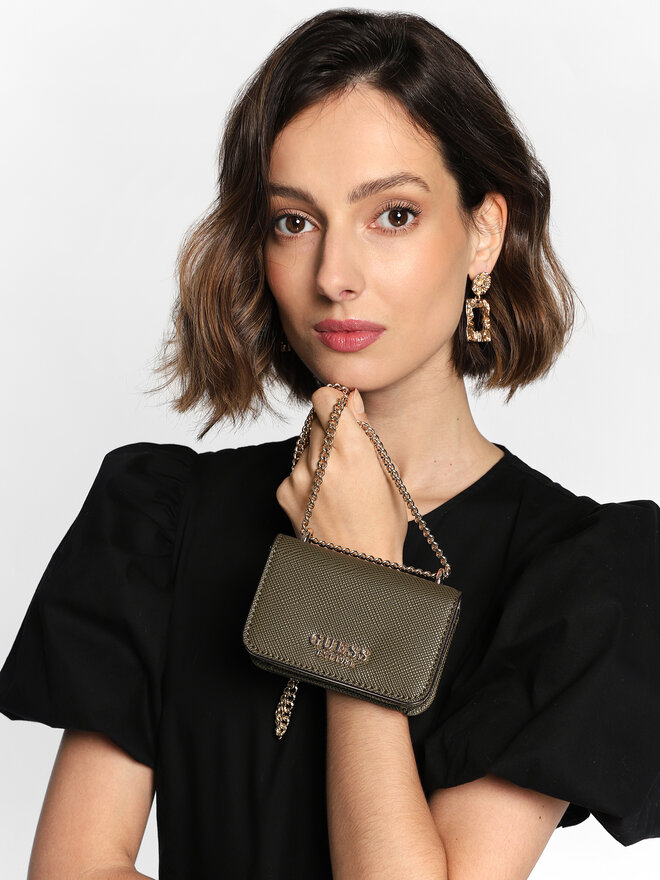 Geantă Guess Alexie (VB) Mini Bags HWVG84 16770 Kaki | epantofi.ro