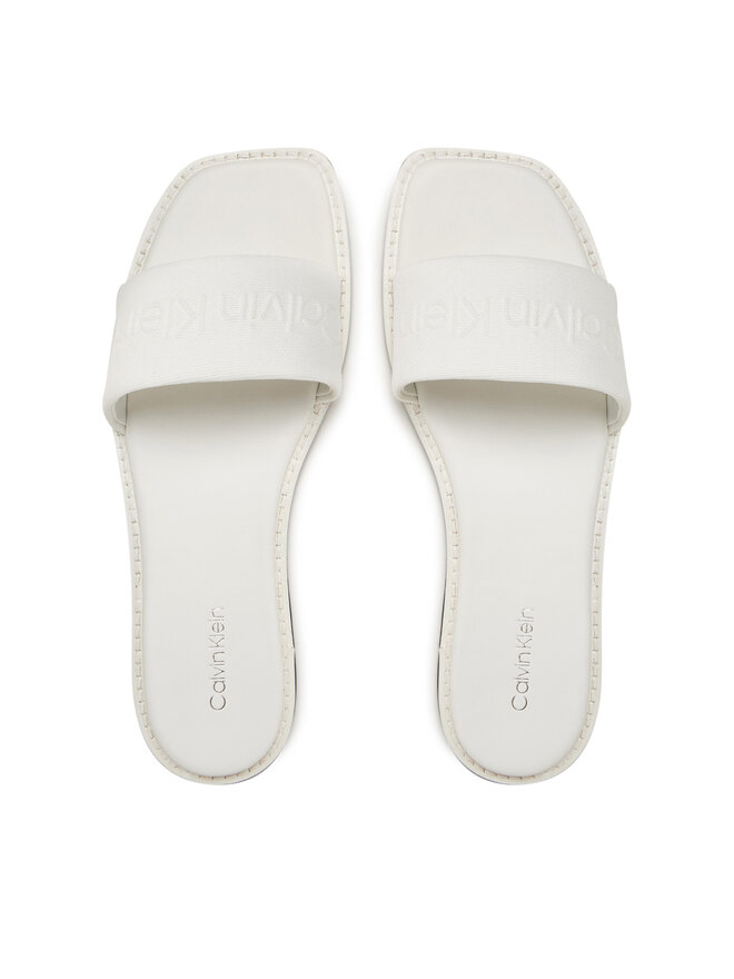 Pantoletten Calvin Klein Flat Slide - He HW0HW02378 Weiß | eschuhe.de