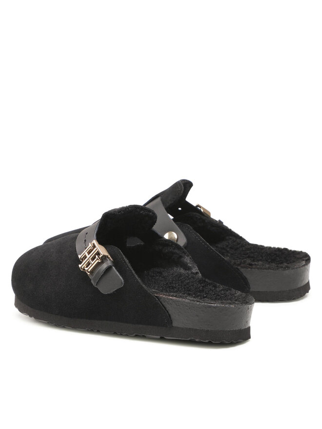Hausschuhe Tommy Hilfiger Th Warmlined Close Toe Mule FW0FW05960 Schwarz eschuhe
