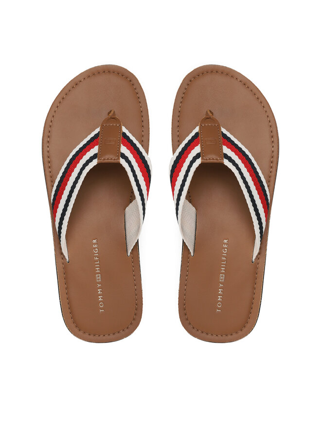 Zehentrenner Tommy Hilfiger Leather Beach Sandal FM0FM04548 Bunt eschuhe