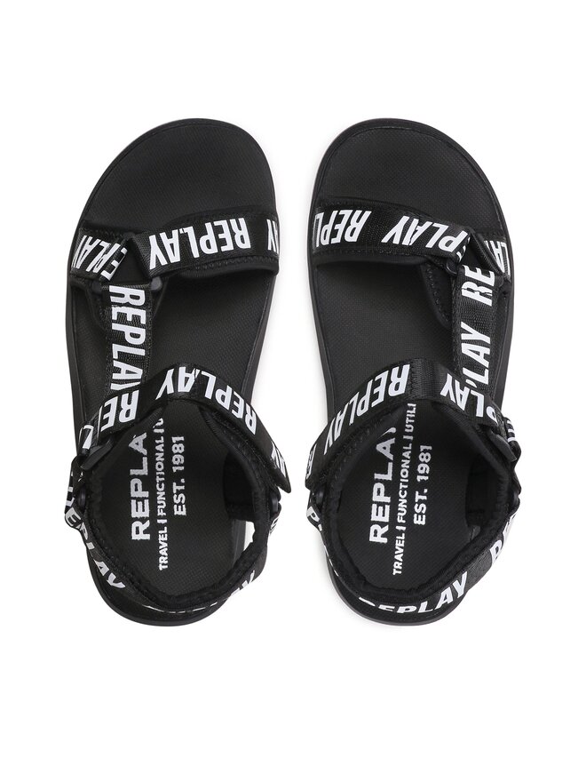 Sandalen Replay Space Logo GMF3D .000.C0006T Schwarz | eschuhe.de
