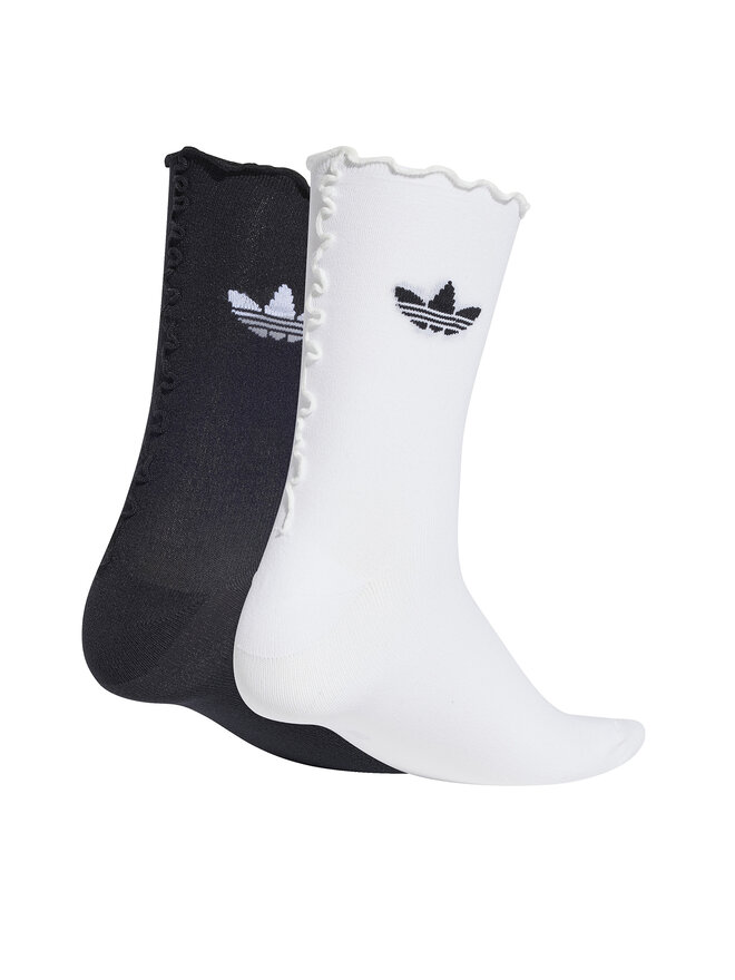 Calzini lunghi adidas Ruffle Sock 2P JD5623 Bianco | escarpe.it