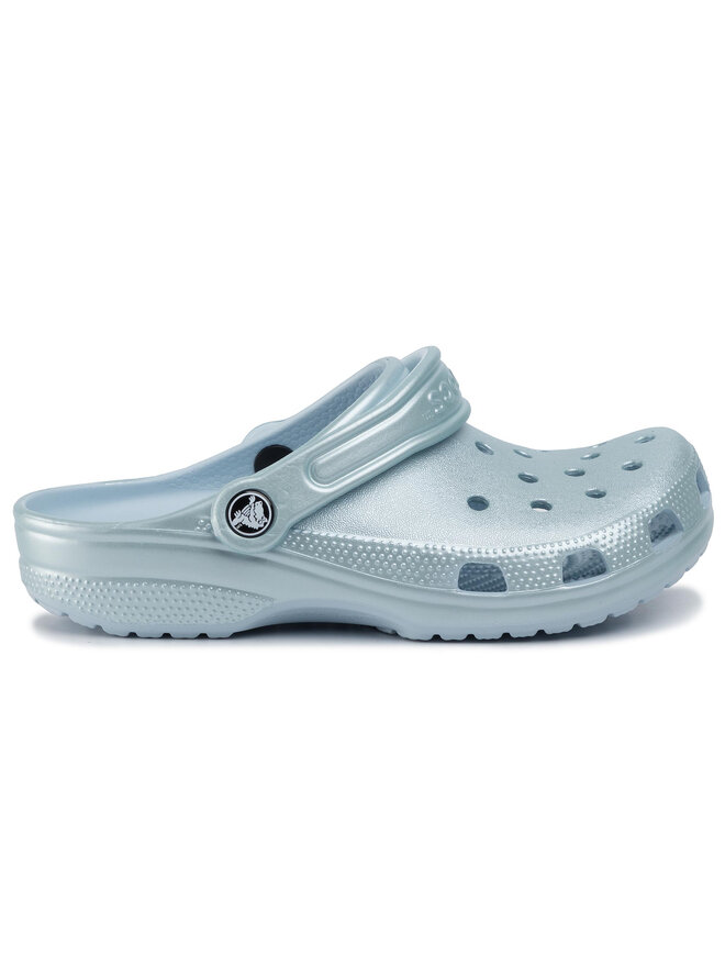 Klapki Crocs Classic Metallic Clog 205831 Niebieski | eobuwie.com.pl