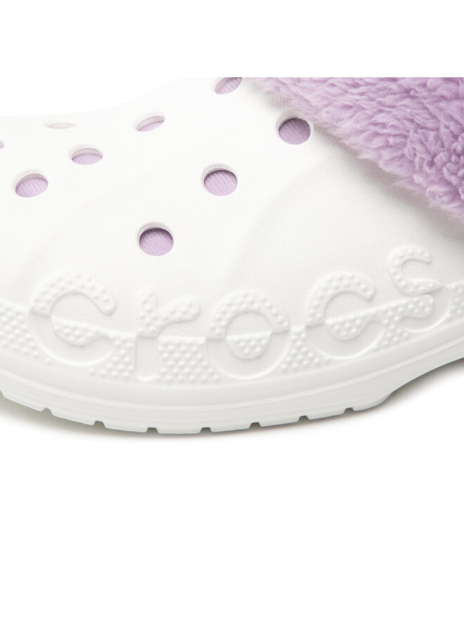 Pantoletten Crocs Baya Lined Fuzz Strap Clog 206633 Weiß | eschuhe.de