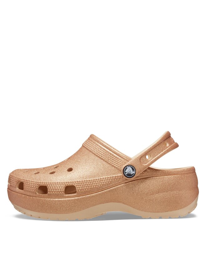 Pantoletten Crocs Classic Platform Glitter Clog W 207241 Beige | eschuhe.de