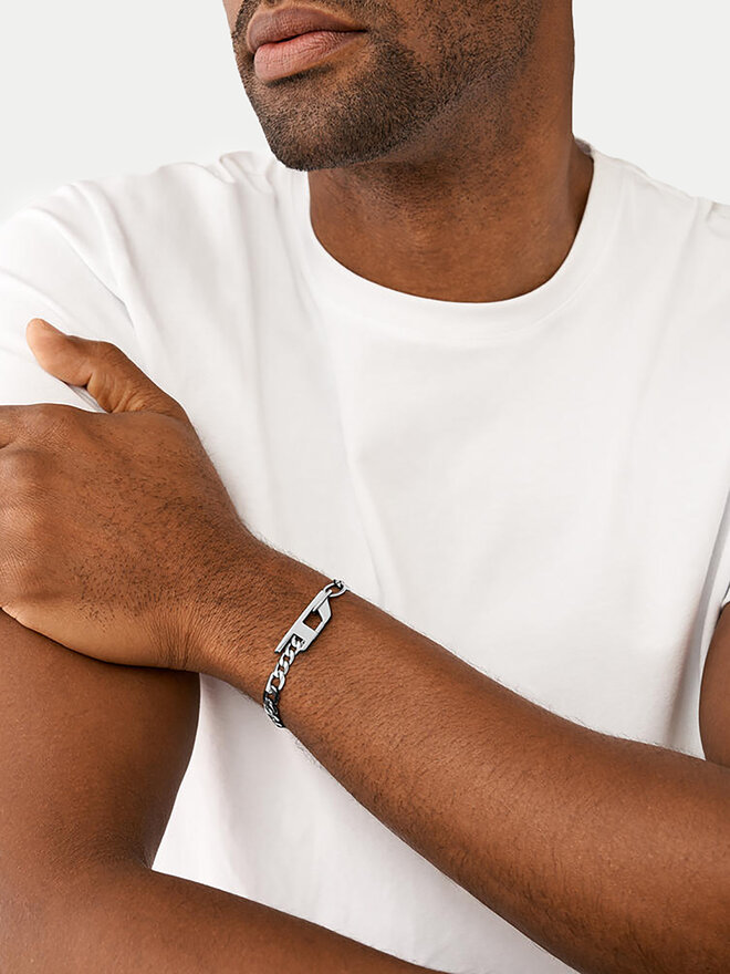 Bransoletka Diesel Chain D Logo DX1496040 Srebrny | eobuwie.com.pl