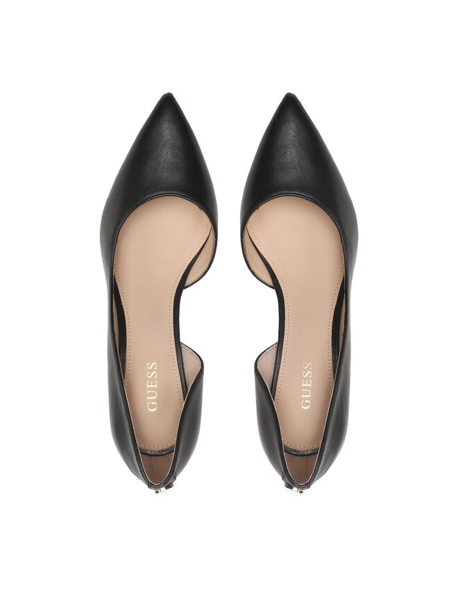Pantofi cu toc subțire Guess Mystic FL5MYS LEA08 Negru | epantofi.ro