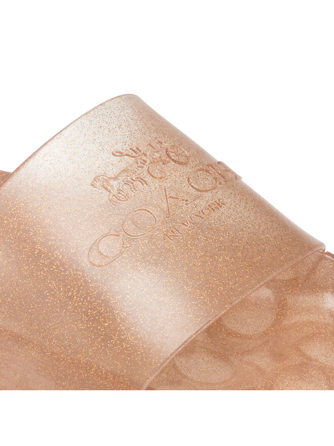 Chanclas Coach Ulyssa Rubber Slide C3068 Oro | zapatos.es
