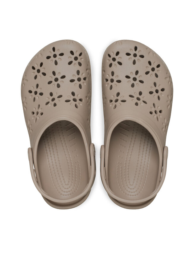 Klapki Crocs Classic Floral Cut Out Clog 210927 Brązowy | eobuwie.com.pl
