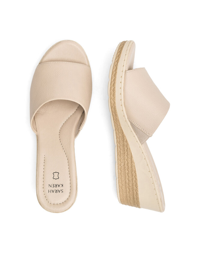 Klapki Sarah Karen EST-L86-01 Beżowy | eobuwie.com.pl