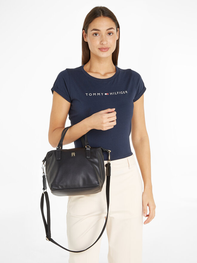 Handtasche Tommy Hilfiger Poppy Plus Small Tote AW0AW15592 Schwarz ...