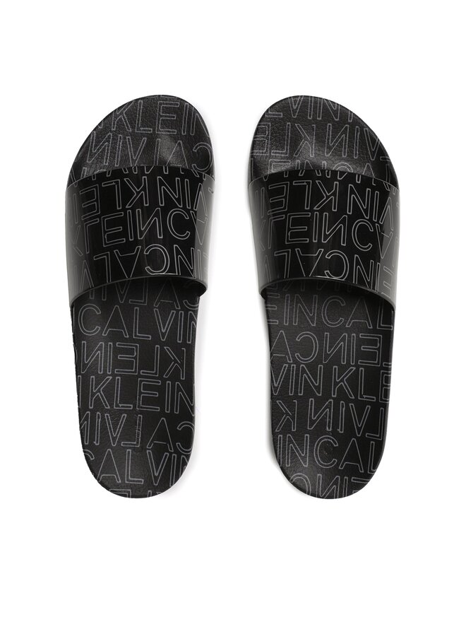 Chanclas Calvin Klein Pool Slide Rubber HM0HM01062 Negro | zapatos.es