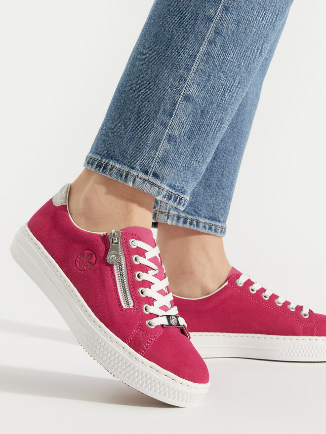 Sneakersy Rieker L59L1-31 Różowy | eobuwie.com.pl