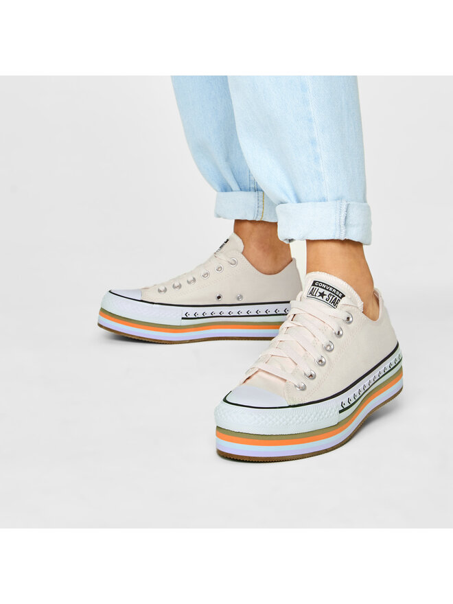 Plátěnky Converse Ctas Platform Layer Ox 567847C Béžová | eobuv.cz