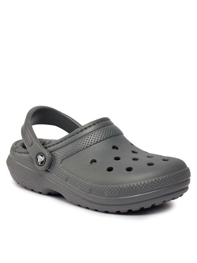 Klapki Crocs Classic Lined Clog 203591 Szary | eobuwie.com.pl