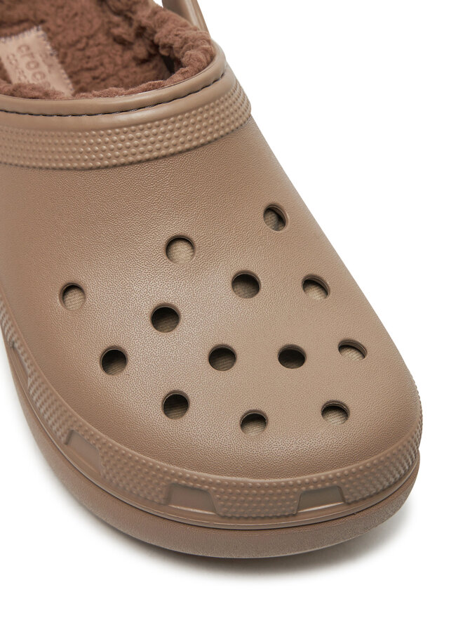 Klapki Crocs Classic Platform Lined Clog W 207938 Brązowy | eobuwie.com.pl