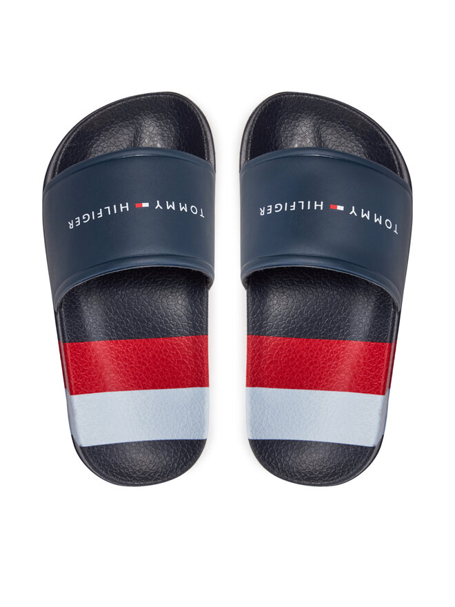 Şlapi Tommy Hilfiger Stripes Pool Slide T3B0-33458-1172Y Bleumarin ...