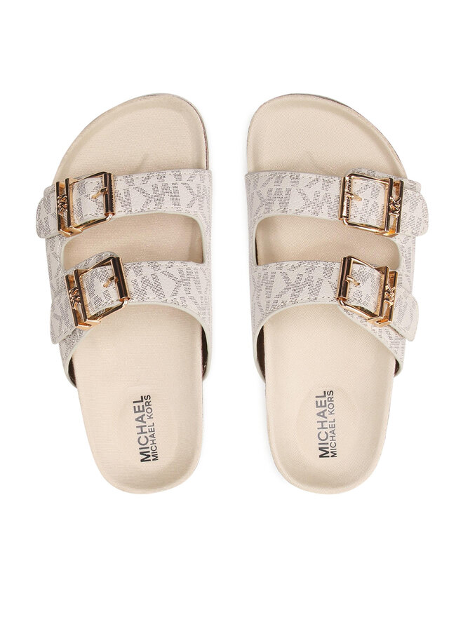 Klapki MICHAEL KORS KIDS Lorek Monogram MK100420 Beżowy | eobuwie.com.pl