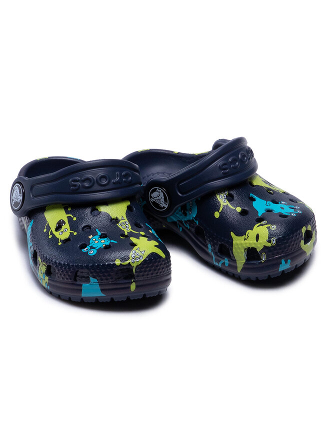 Чехли Crocs Classic Monster Print Clog T 206833 Тъмносин | obuvki.bg