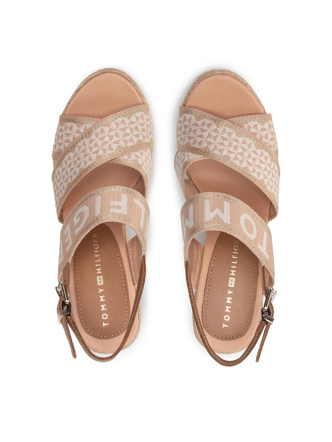 Espadrilles Tommy Hilfiger Webbing High Wedge Sandal FW0FW06355 Beige ...